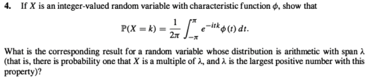 Solved 4. If X is an integer-valued random variable with | Chegg.com