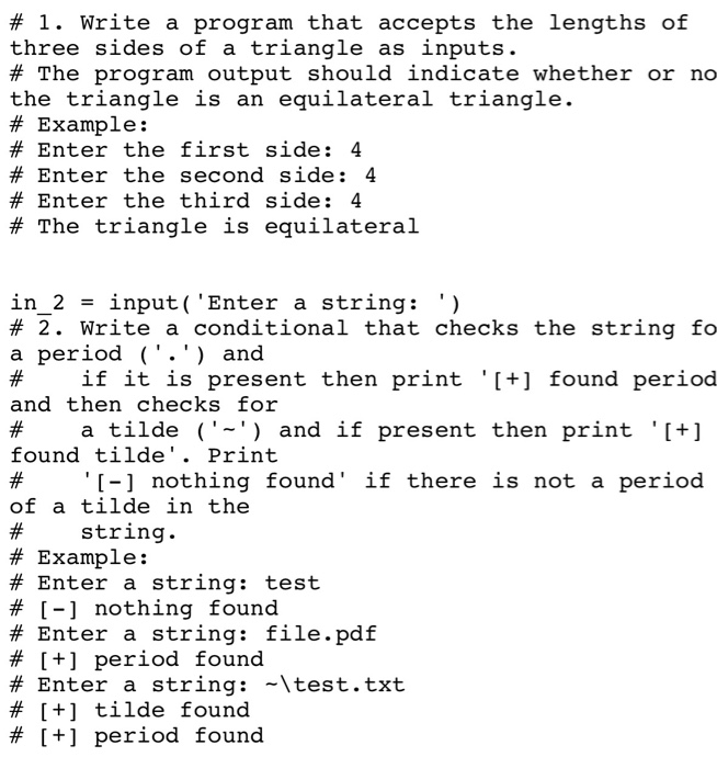 Solved # 1 . Write a program that accepts the lengths of | Chegg.com