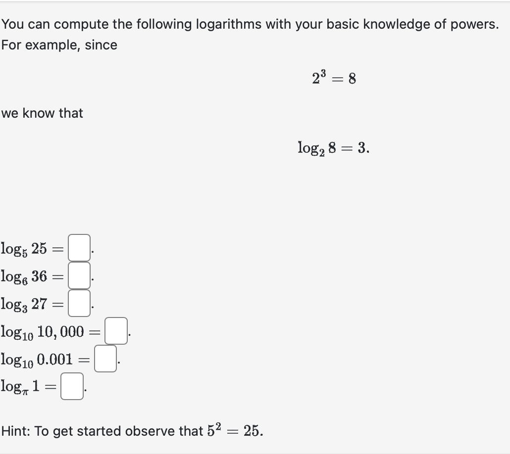 Solved You can compute the following logarithms with your | Chegg.com