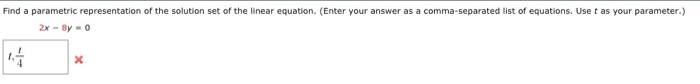 Solved Find a parametric representation of the solution set | Chegg.com
