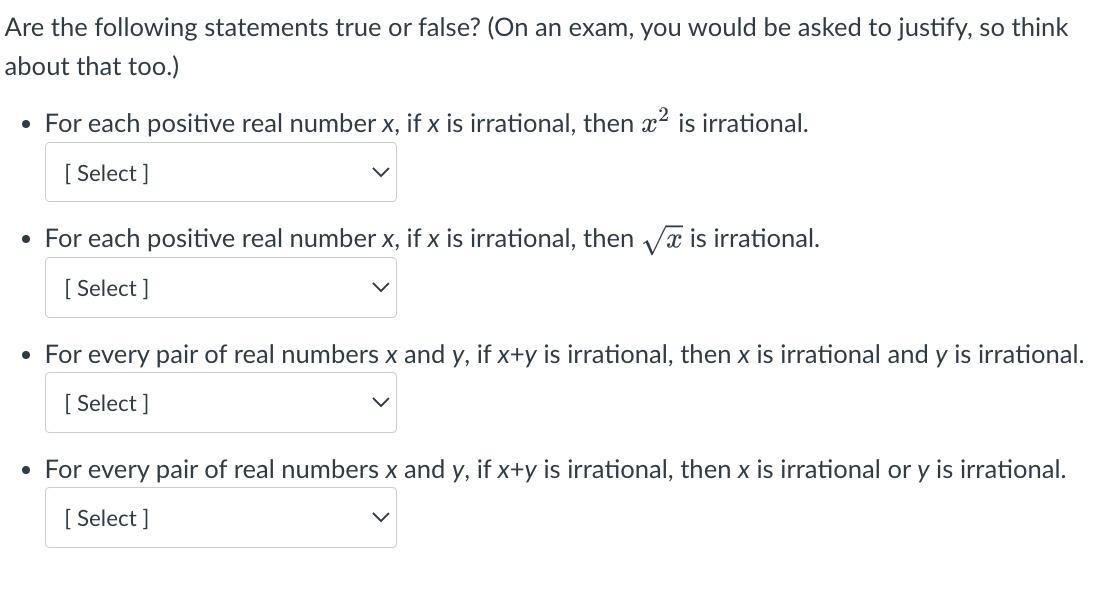 Solved Are the following statements true or false? (On an | Chegg.com