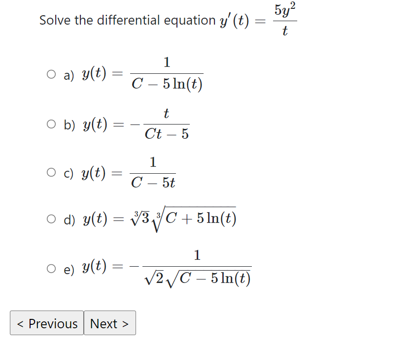 Solved Solve the differential equation | Chegg.com
