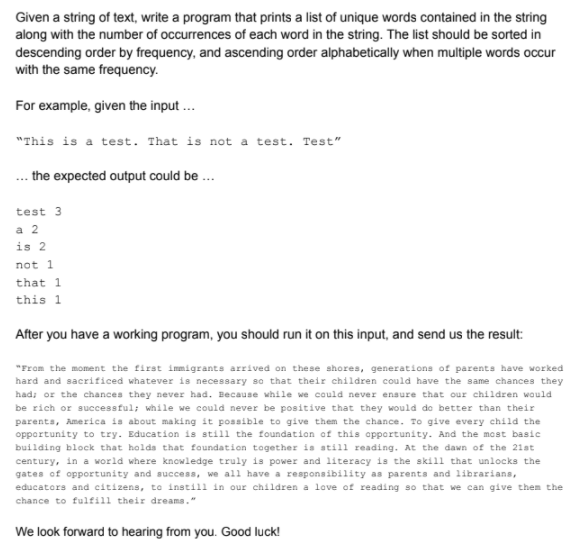 Solved DO IN PYTHON3! Given a string of text, write a | Chegg.com
