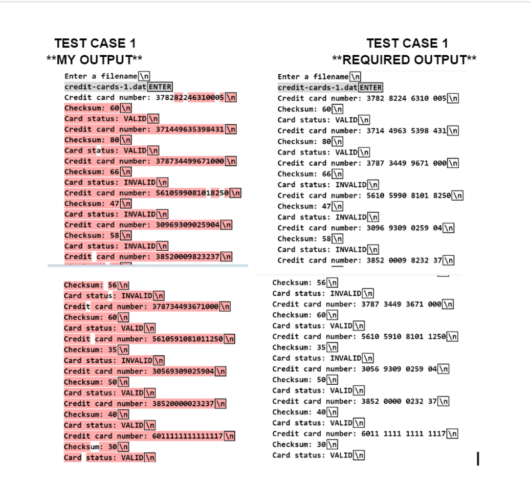 Solved Write a program that reads from a list of credit | Chegg.com