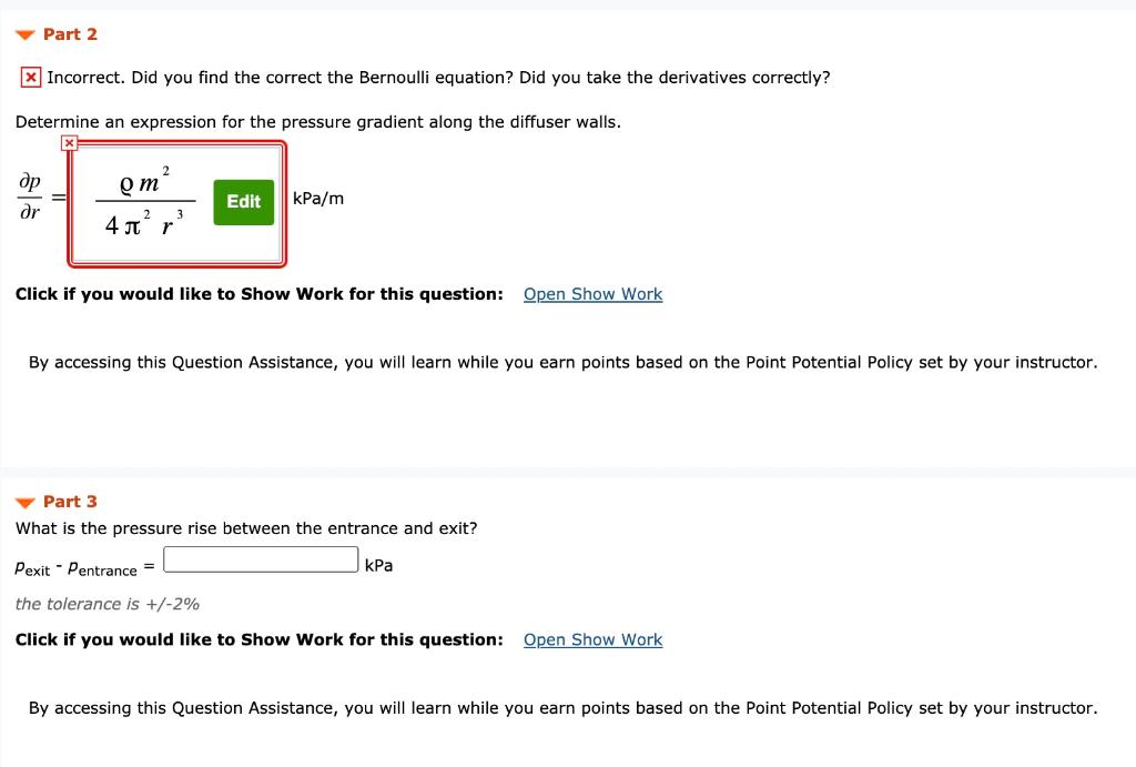 Solved Part 1 Correct Water flows through a two-dimensional | Chegg.com