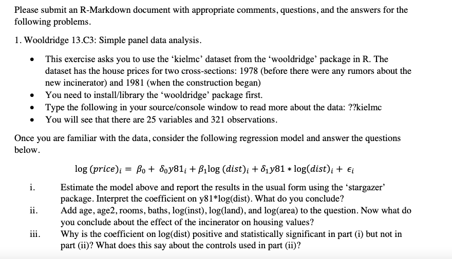 Solved Please submit an R-Markdown document with appropriate | Chegg.com