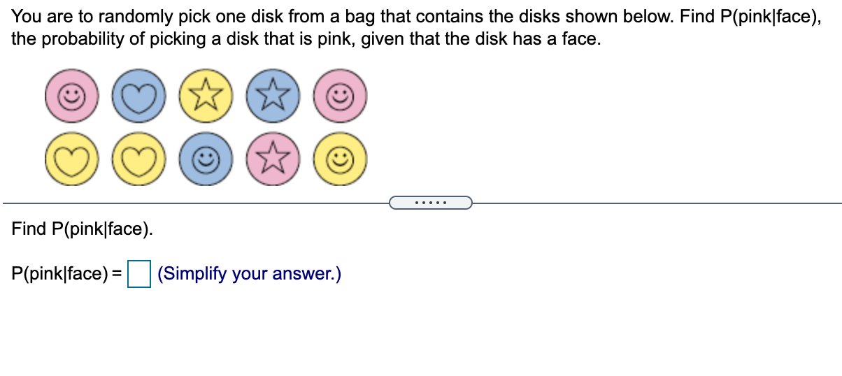 Solved You are to randomly pick one disk from a bag that | Chegg.com
