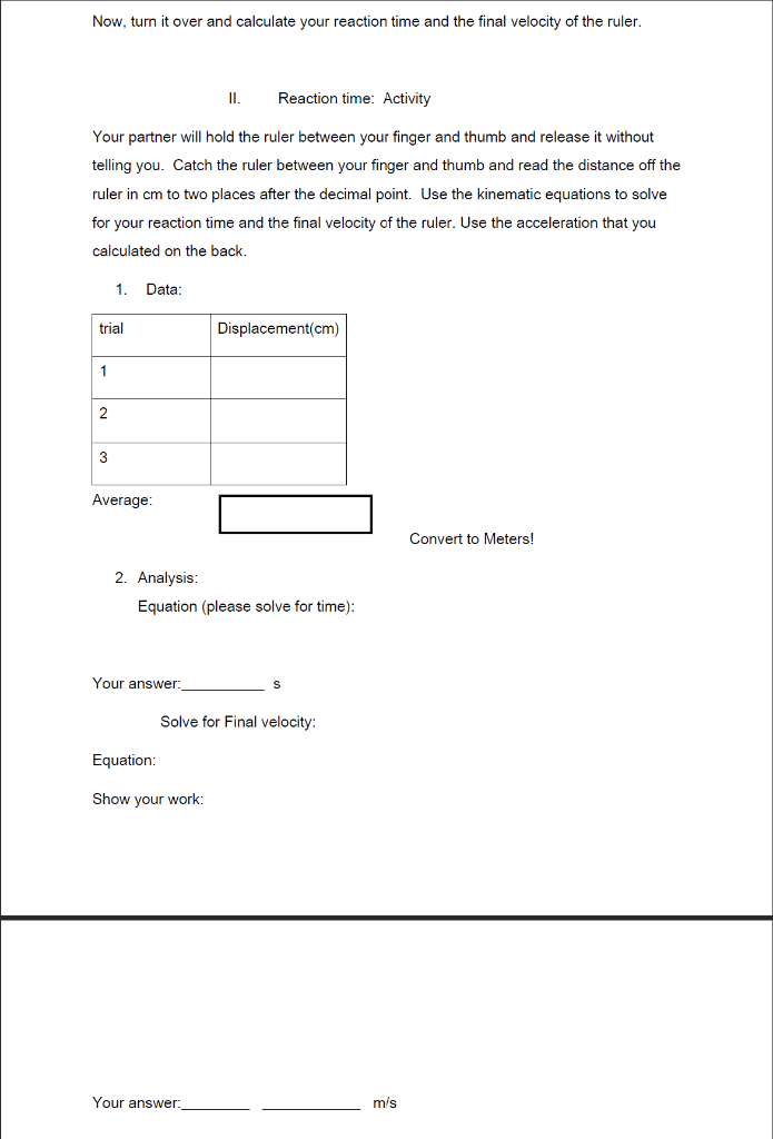 The average reaction time for a healthy human to an | Chegg.com