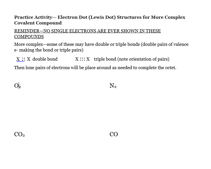 Solved Practice Activity, Electron Dot (Lewis Dot) | Chegg.com