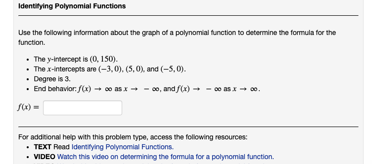 Solved Identifying Polynomial Functions Use the following | Chegg.com
