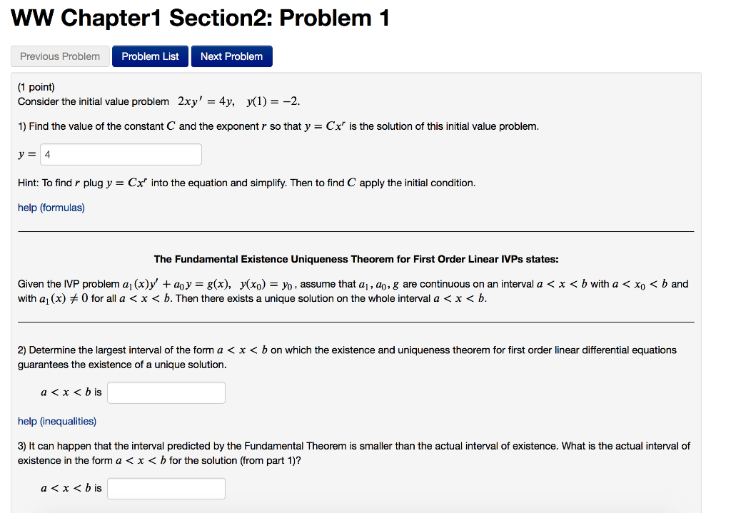 Solved Ww Chapter1 Section2 Problem 1 Previous Problem 3503