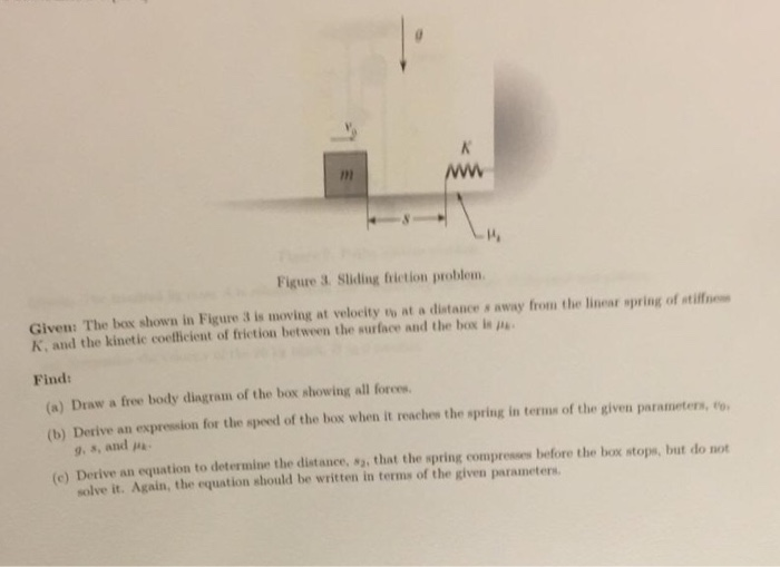 Solved Figure 3 Sliding friction problem Given: The box | Chegg.com