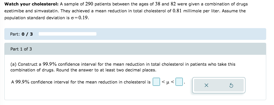 Solved Watch your cholesterol: A sample of 290 patients | Chegg.com