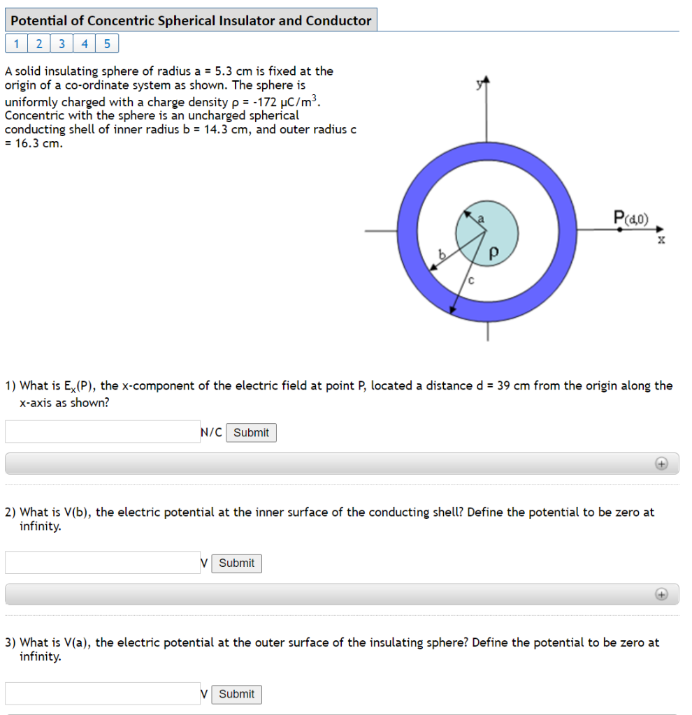 Solved Potential of Concentric Spherical Insulator and | Chegg.com
