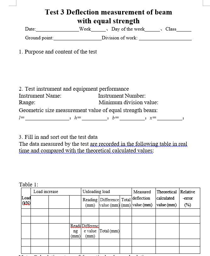 Solved Test 3 ﻿Deflection measurement of beam with equal | Chegg.com