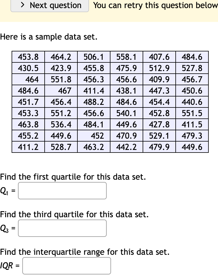 Solved You can retry this question below Here is a sample | Chegg.com