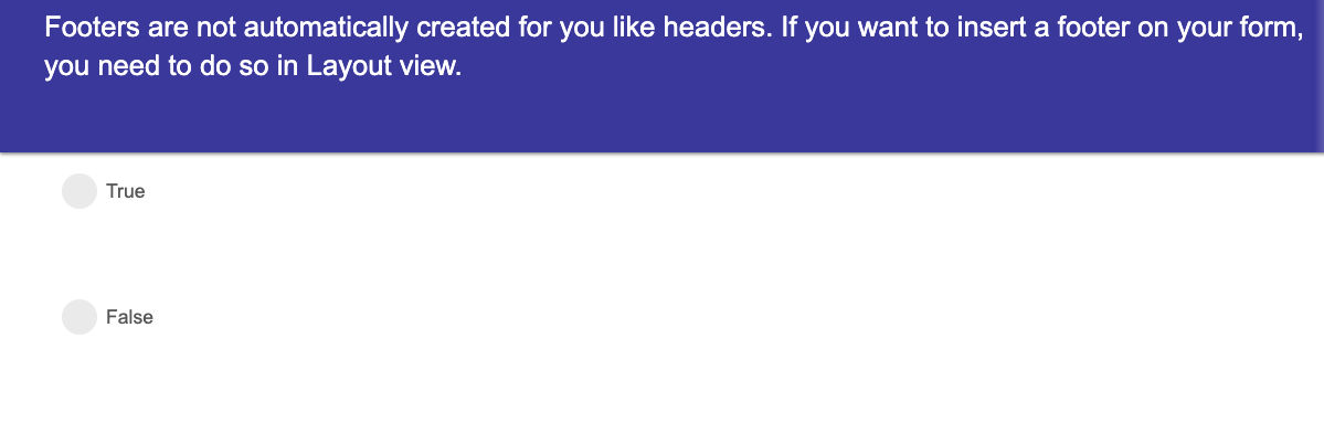 Solved Footers are not automatically created for you like | Chegg.com