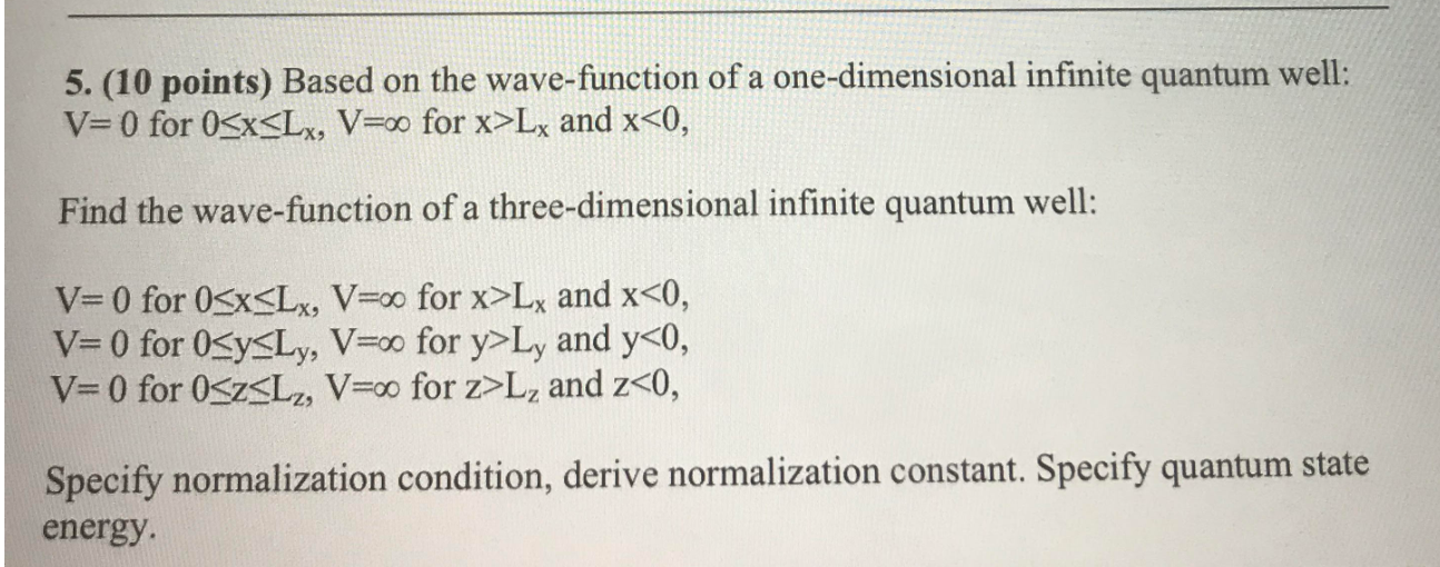 Solved 5. (10 points) Based on the wave-function of a | Chegg.com