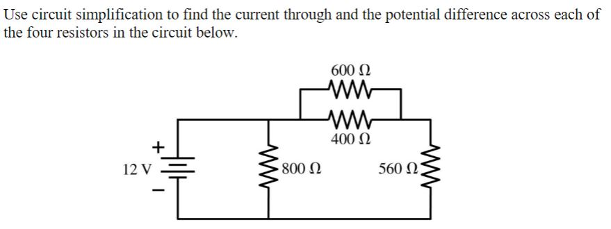 Solved Use circuit simplification to find the current | Chegg.com