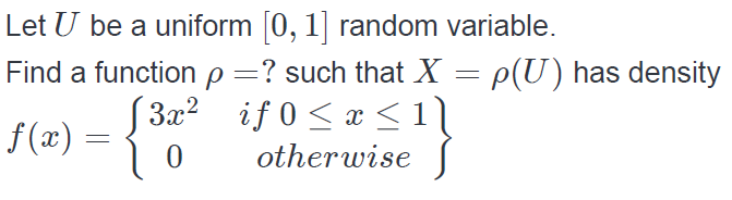 Solved Let U be a uniform [0,1] random variable. Find a | Chegg.com