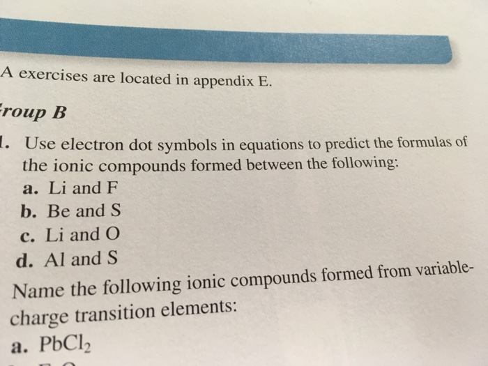 Solved A exercises are located in appendix E. roup B I. Use | Chegg.com