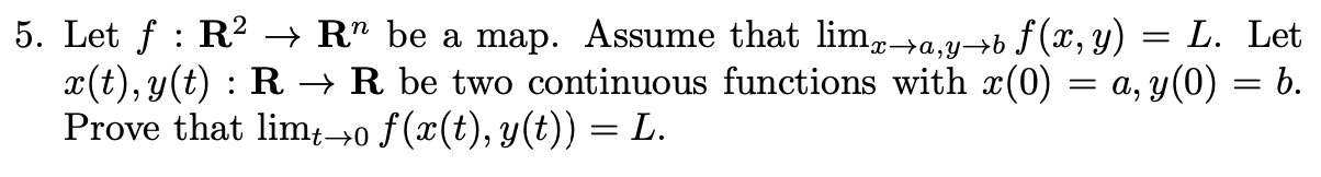 Solved 5. Let f:R2→Rn be a map. Assume that | Chegg.com