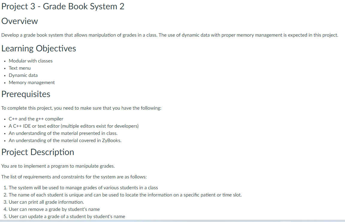 Solved Develop a grade book system that allows manipulation | Chegg.com
