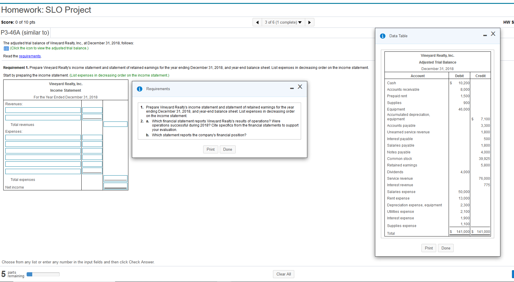 Solved Homework: SLO Project Score: 0 of 10 pts 3 of 6 (1 | Chegg.com