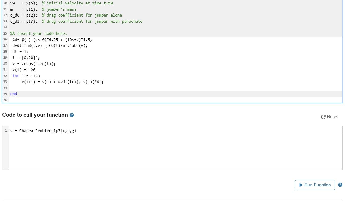 Solved Numerical Solution to the Bungee Jumper Problem. | Chegg.com