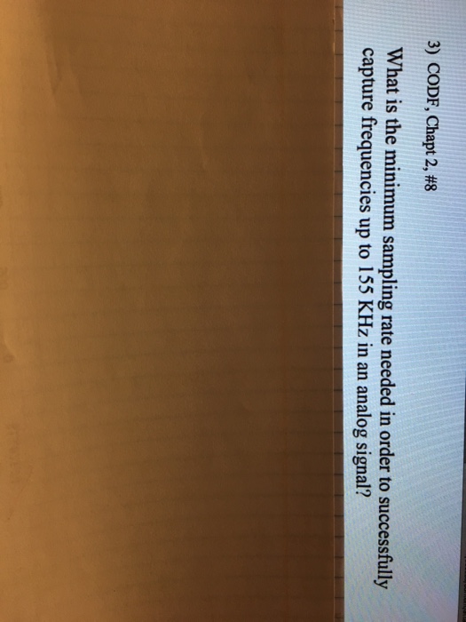 Solved What Is The Minimum Sampling Rate Needed In Order To