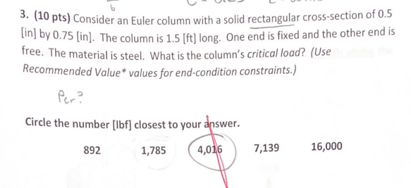 Solved 3. (10 pts) Consider an Euler column with a solid | Chegg.com