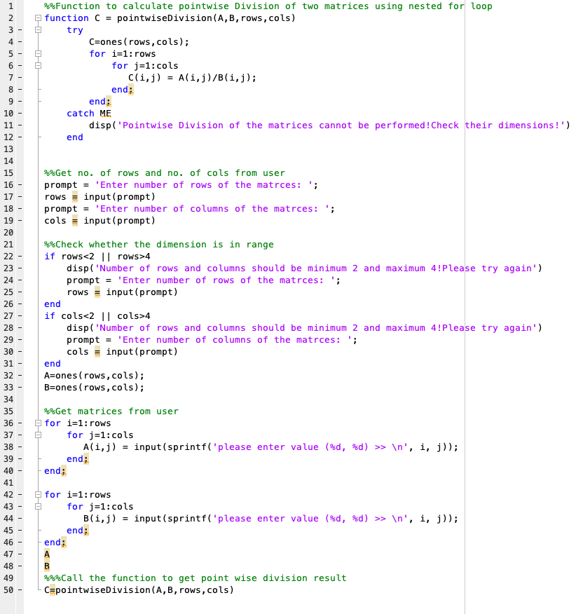 Solved Cant get my Matlab code to display value C, Im trying | Chegg.com