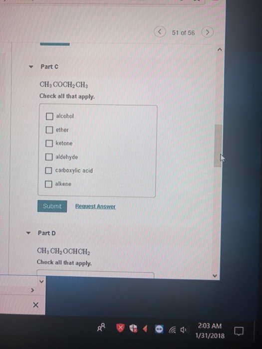 Solved 51 of 56 (> Part A CH2 CHCHO Check all that apply. | Chegg.com