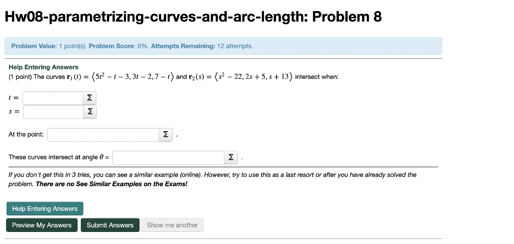 Solved Hw08-parametrizing-curves-and-arc-length: Problem 8 | Chegg.com