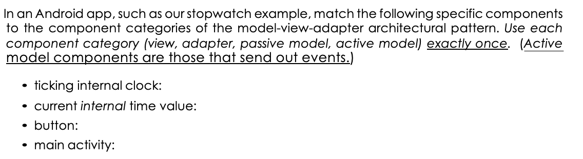 Solved In an Android app, such as our stopwatch example, | Chegg.com