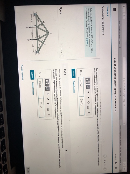Solved Copy of Engineering Statics, Spring 2019- Section 002 | Chegg.com