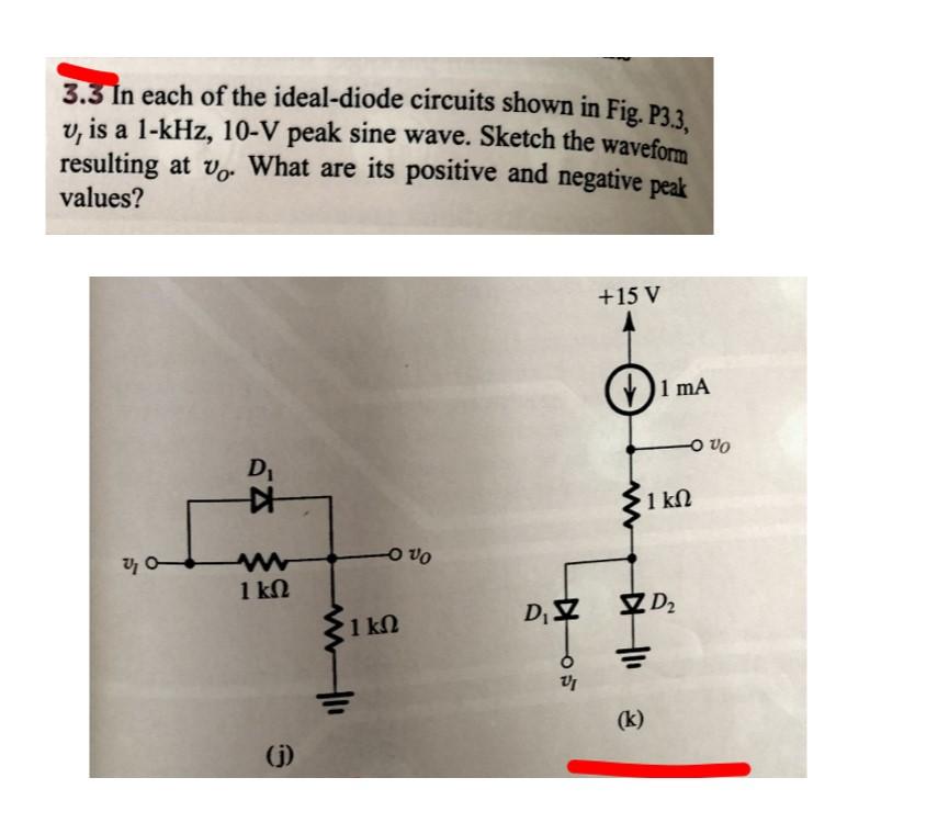 Solved 3.3 In each of the ideal-diode circuits shown in Fig. | Chegg.com