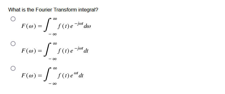 Solved What is the Fourier Transform integral? | Chegg.com