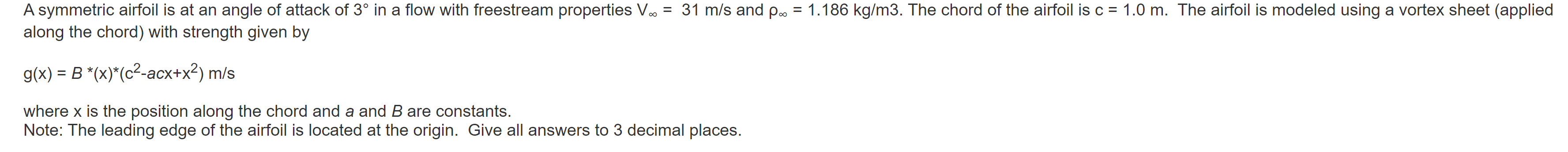 vortex sheet (applied A symmetric airfoil is at an | Chegg.com