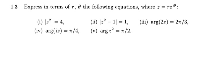 Solved Express in terms of r, theta the following equations, | Chegg.com