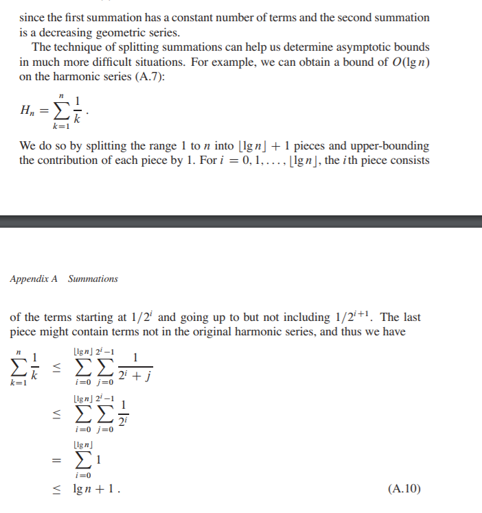 Solved Splitting summations One way to obtain bounds on a | Chegg.com
