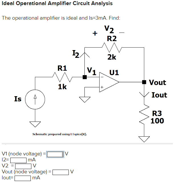 Solved Ideal Operational Amplifier Circuit Analysis The | Chegg.com