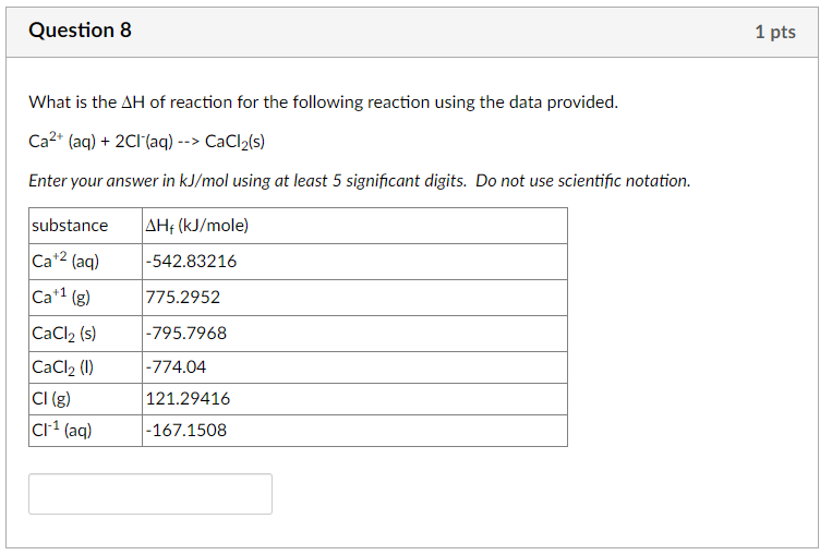 Solved What is the ΔH of reaction for the following reaction | Chegg.com