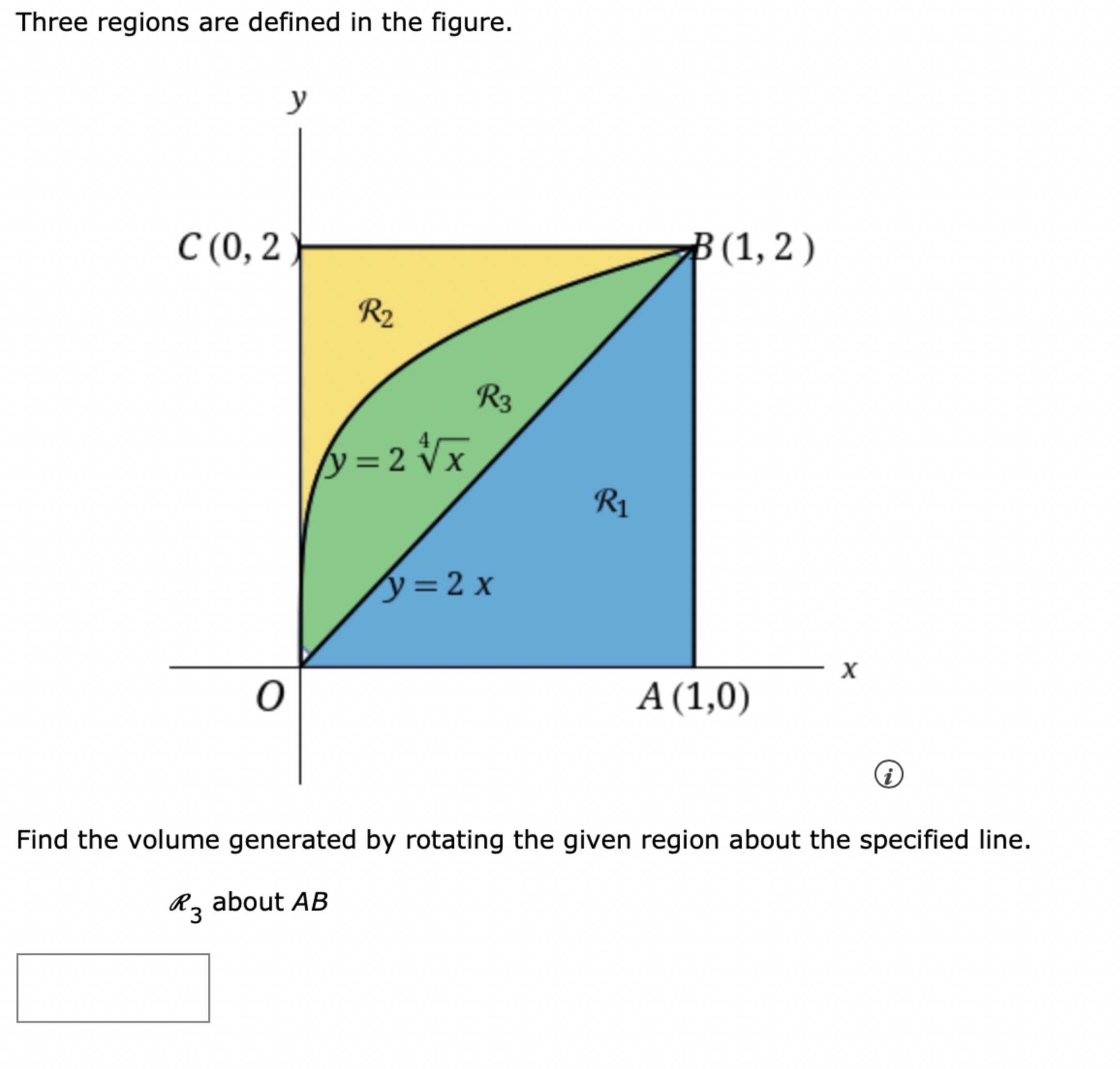 Solved Three regions are defined in the figure.Find the | Chegg.com