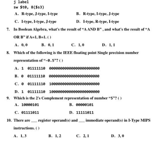 Solved 6. What are the corresponding type of the following | Chegg.com
