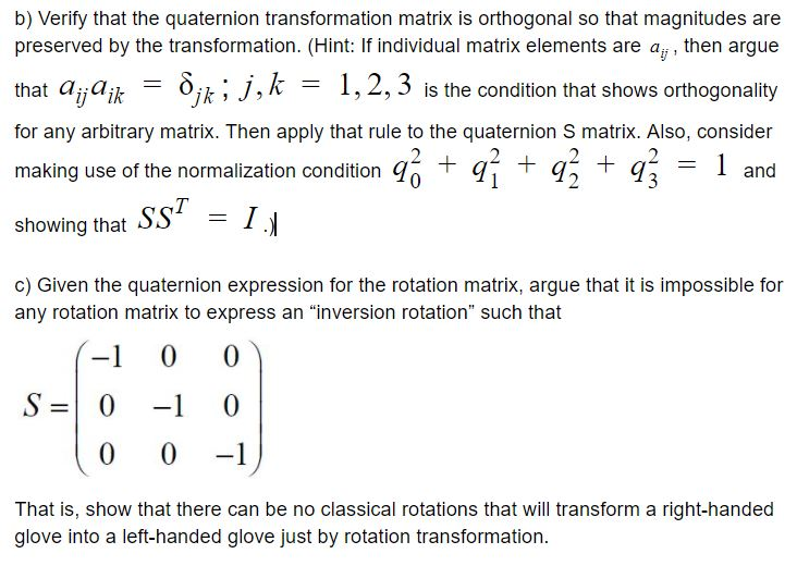 The arbitrary rotation matrix in terms of the Euler | Chegg.com