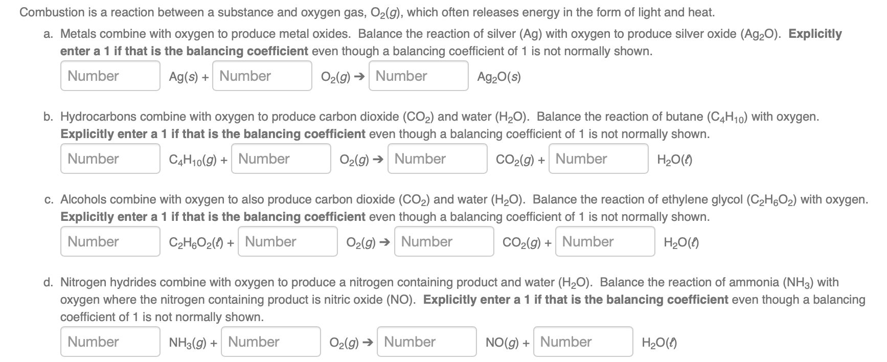 Solved Combustion is a reaction between a substance and | Chegg.com