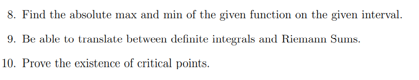 Solved 8. Find the absolute max and min of the given | Chegg.com