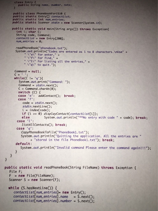 Solved Fixed Part: Consider the phonebook application of | Chegg.com