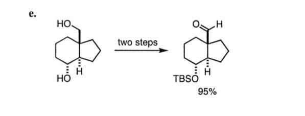Solved e. HOT H two steps --- HO H TBSO 95% | Chegg.com
